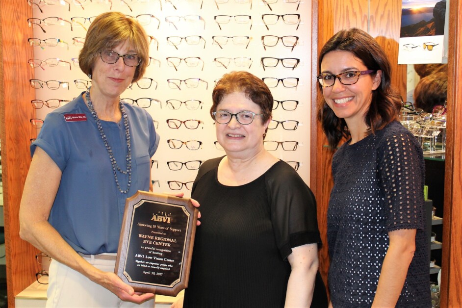 ABVI Recognizes Partnership with Eye Center | Goodwill of the Finger Lakes